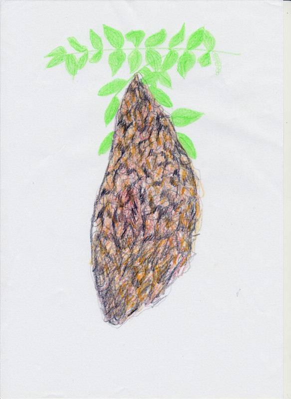 3 of Swords drawing of a Bee Swarm - Linda Ursin - Mythical Artist